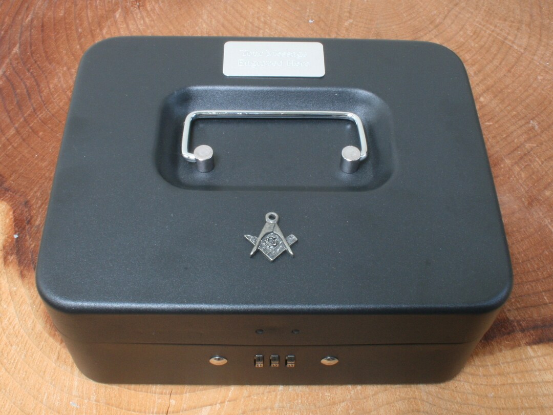 Masonic and Templar Money Box Combination Cash Float Safe Removable ...