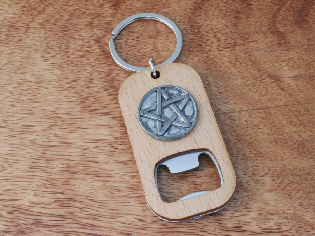 Historical Symbols Keyring Bottle Opener Wooden Stainless Steel Key ...