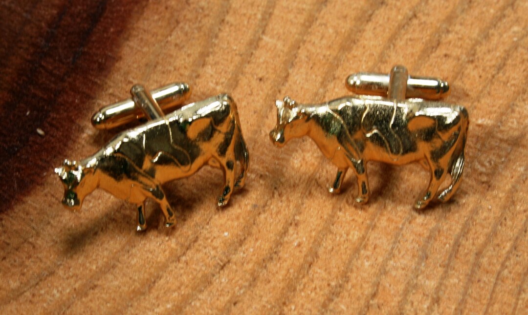 Dairy Cow Design Gold Plated Cufflinks UK Handmade Farming - Etsy