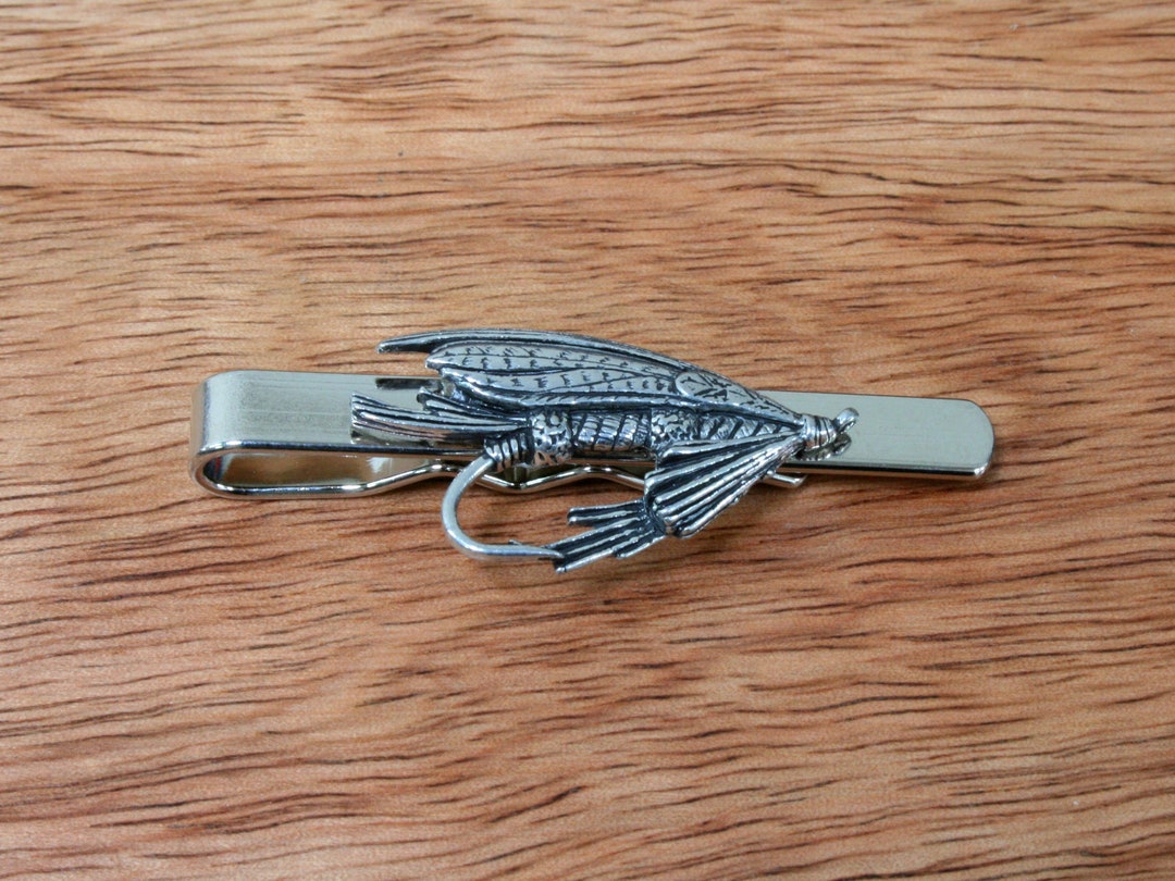 Fly Fishing Tie Clip Tack Slide UK Handmade Necktie Clip Gift Reel Fly ...
