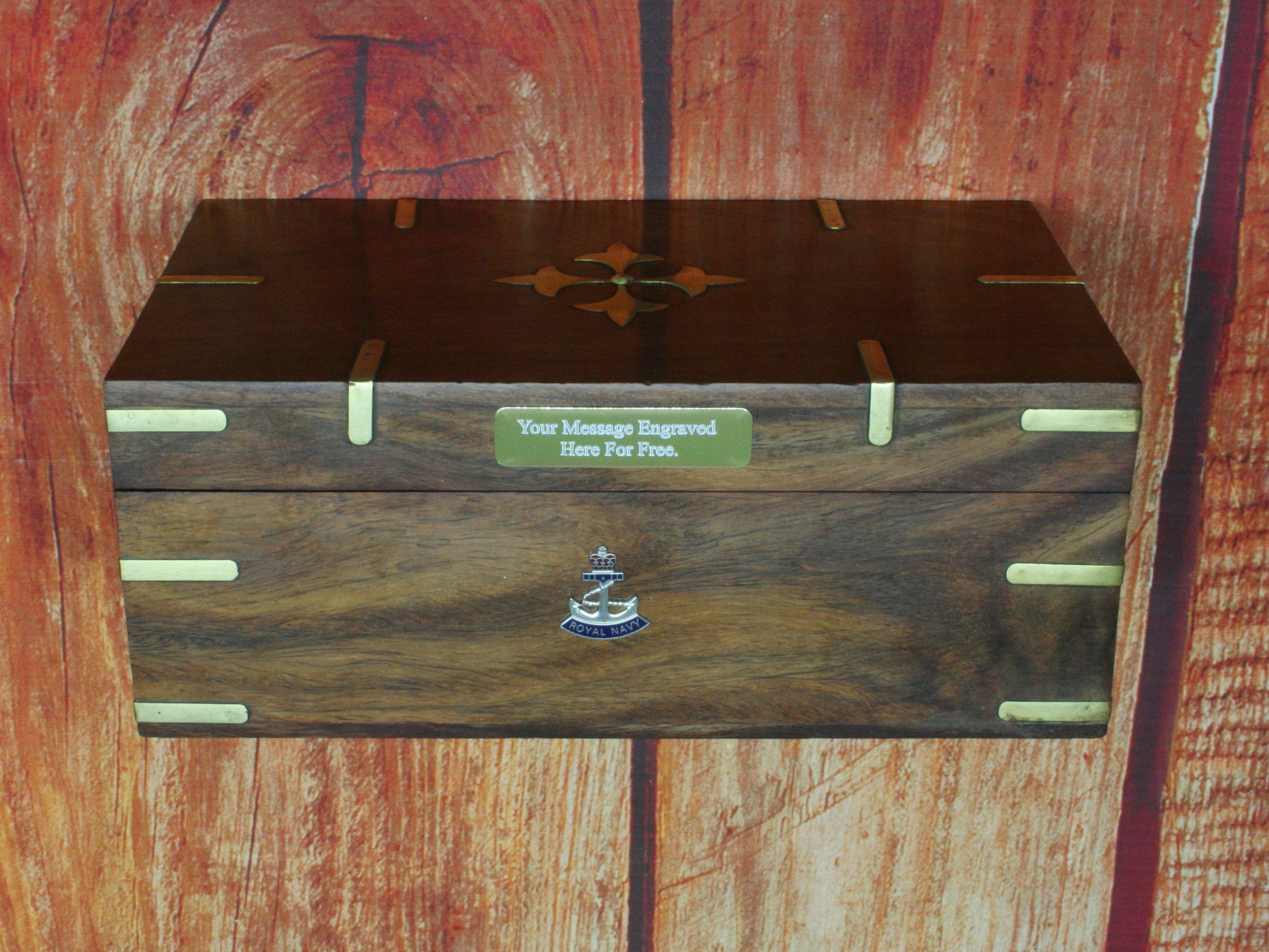 Royal Navy Crown and Anchor Wooden Memory Box With Personalised Free ...