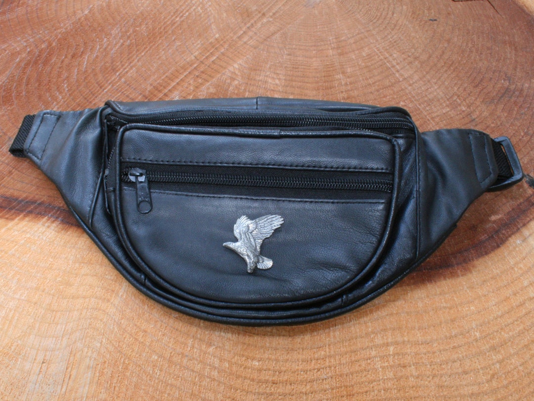 Birds of Prey Leather Bum Bag Adjustable Travel Fanny Pack Hawk Eagle ...