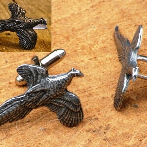 Pheasant Shooting Cufflinks & Tie Slide Clip Mens Christmas - Etsy UK