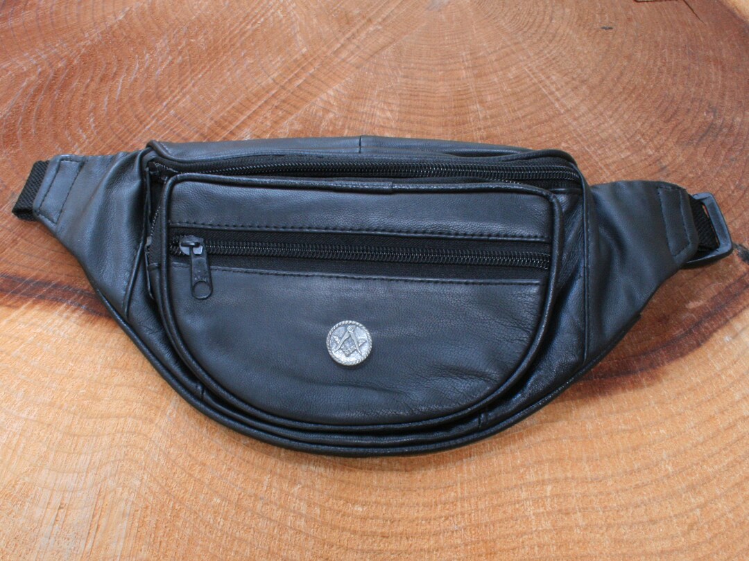 Masonic and Templar Leather Bum Bag Adjustable Travel Fanny Pack ...