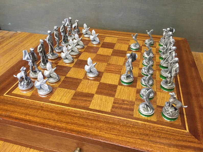 Pheasant & Partridge Shooting Theme Chess Set English Pewter | Etsy