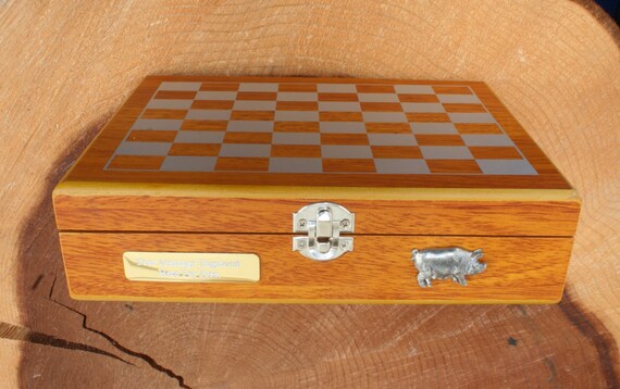 Pig Chess Set Square Magnetic Board With Chess Pieces FREE ENGRAVING ...
