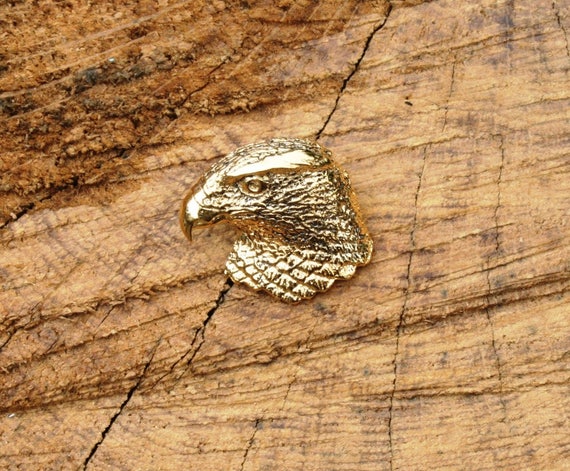 Hawk Head Gold Plated Pin Lapel Badge Falconry Gift 174 | Etsy