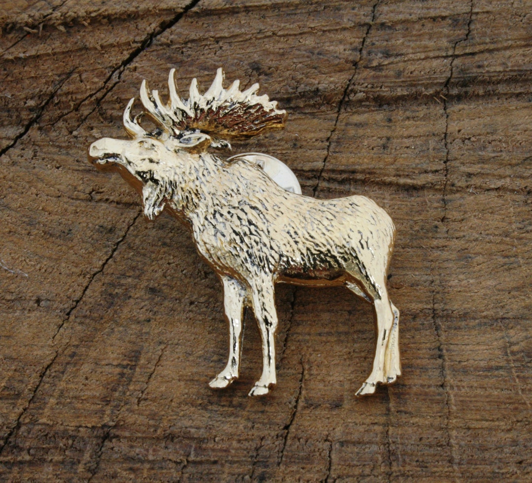 Moose Gold Plated Pin Lapel Badge Fathers Day Gift 242 - Etsy