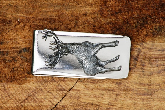 Standing Stag Pewter Money Clip Metal Mens Free Engraved Stag | Etsy