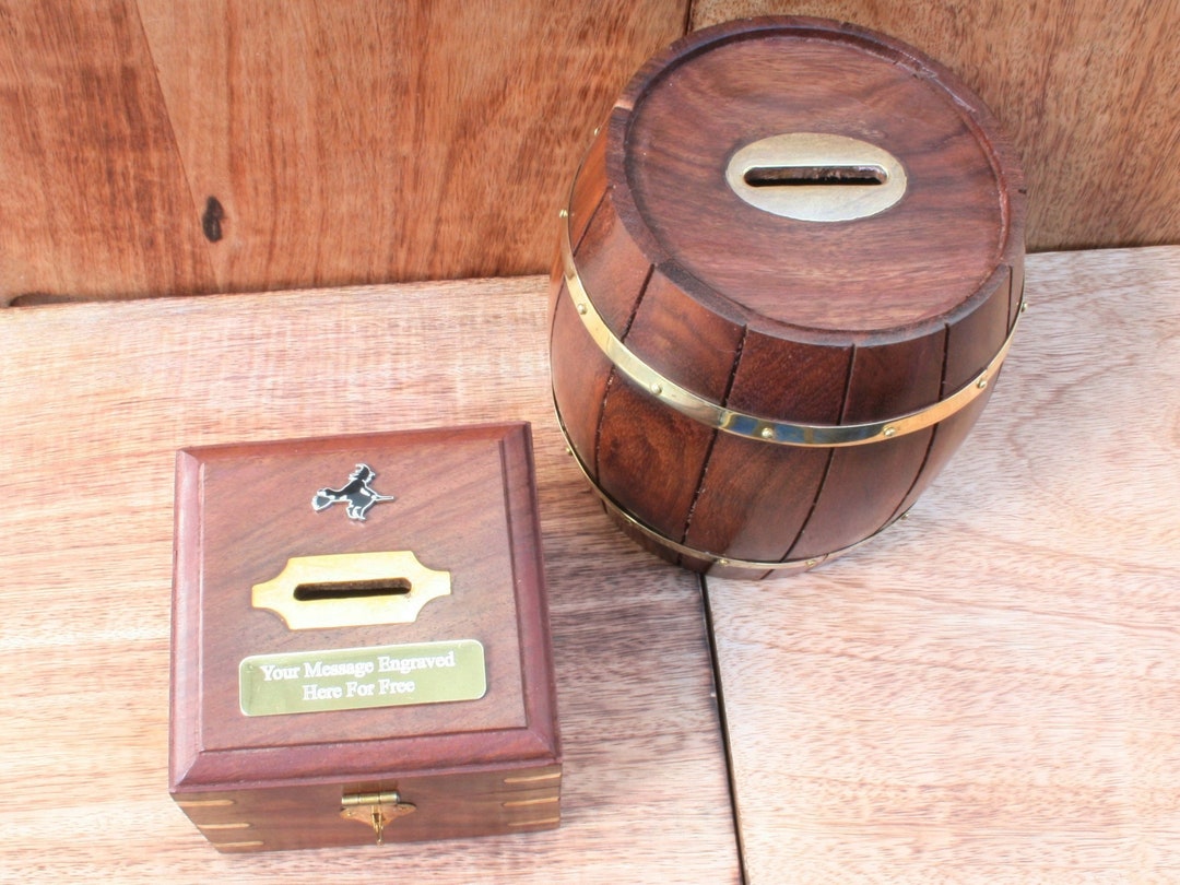 Mythology & Fantasy Wooden Money Box Chest or Money Barrel With ...