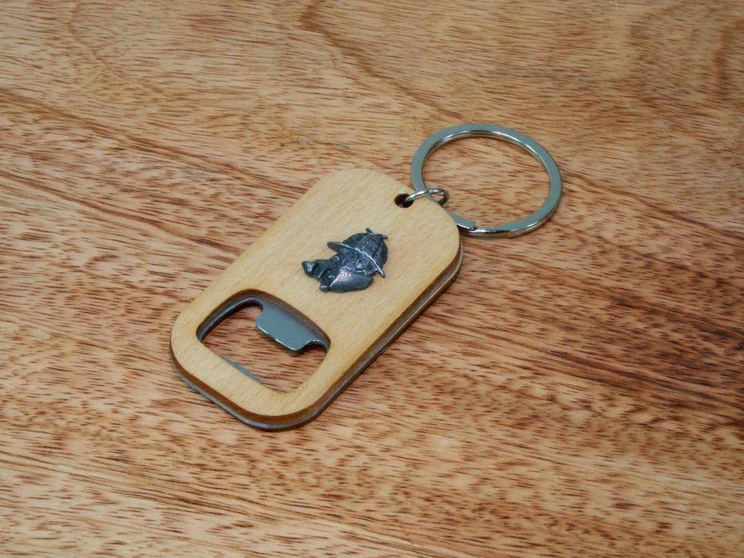 Shakespeare Keyring Bottle Opener Wooden Stainless Steel Key Chain ...