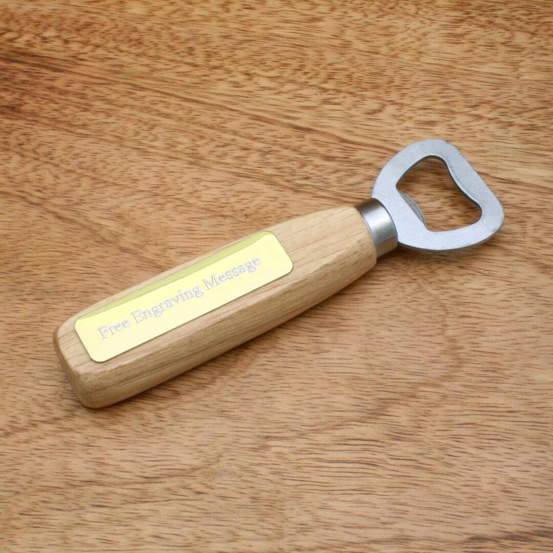 Personalised Wooden Handled Bottle Opener Beer Soda Opener Free ...