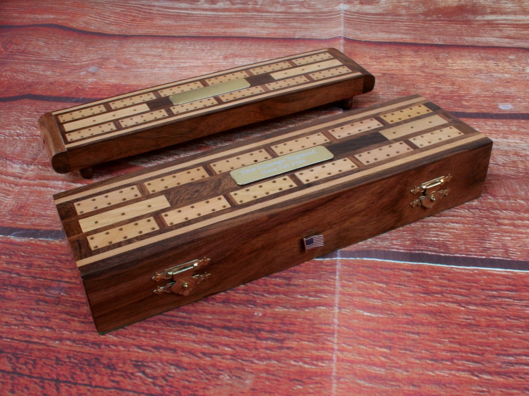 USA Icons Cribbage Board Wooden Two Sizes Crib League Personalised Free ...