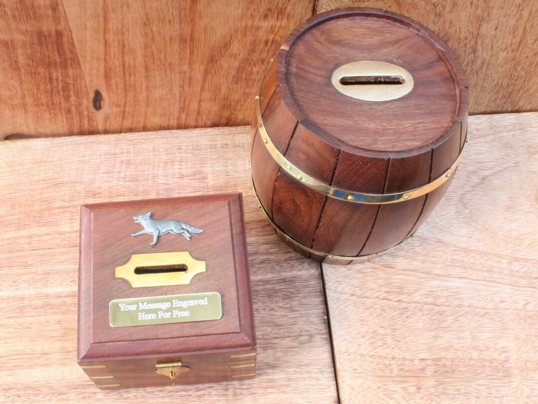 Hunting Wooden Money Box Chest or Money Barrel With Personalised Free ...