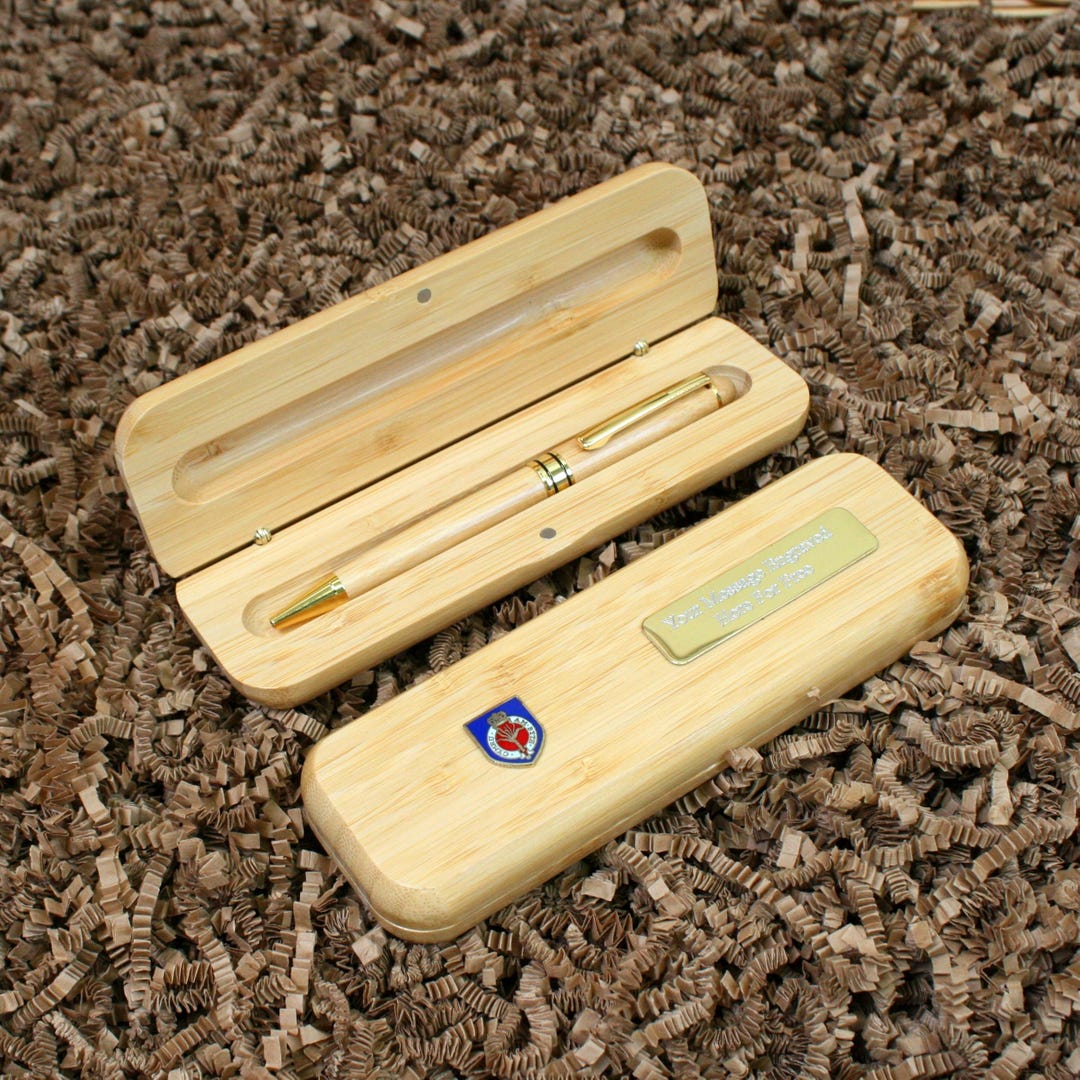 Welsh Regiments Luxury Wooden Pen Case With Matching Pen Free Engraving ...
