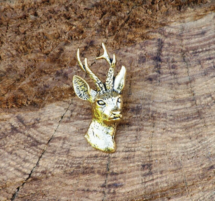 Roe Deer Gold Plated Pin Lapel Badge Gift 302 - Etsy UK