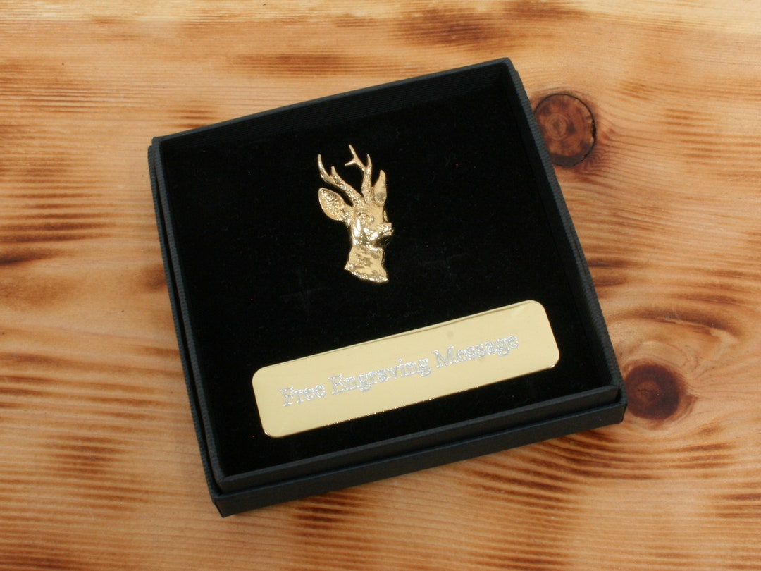 Roe Deer Gold Plated Pin Lapel Badge Deer Stalking British Wildlife ...