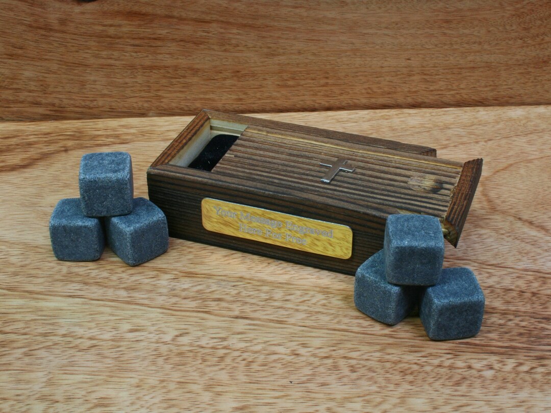 Religious Symbols Ice Cubes Whiskey or Gin Stones in Wooden Box Set of ...