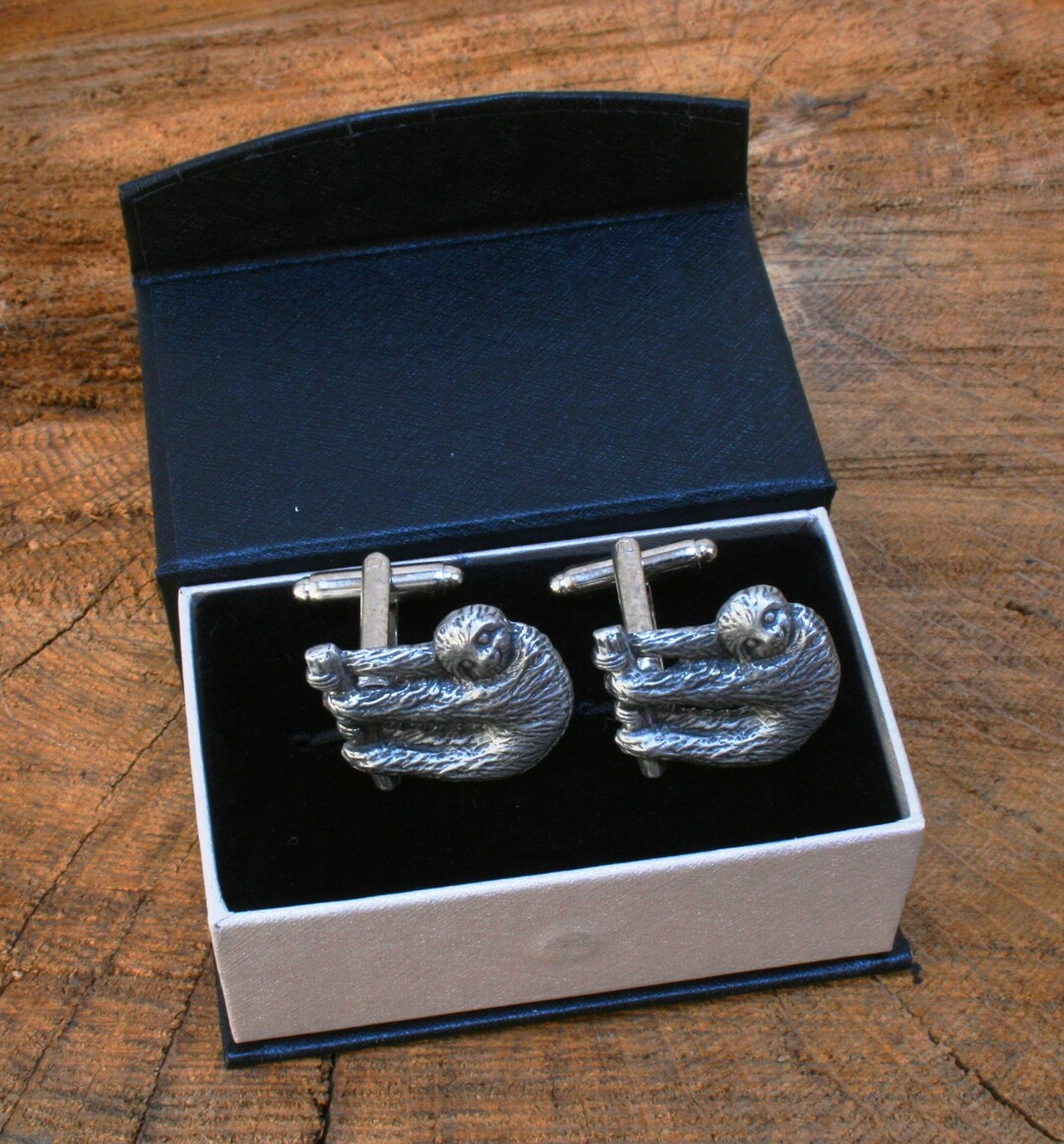 Sloth Cufflinks Pewter UK Handmade Fathers Day Gift 435 Cu - Etsy