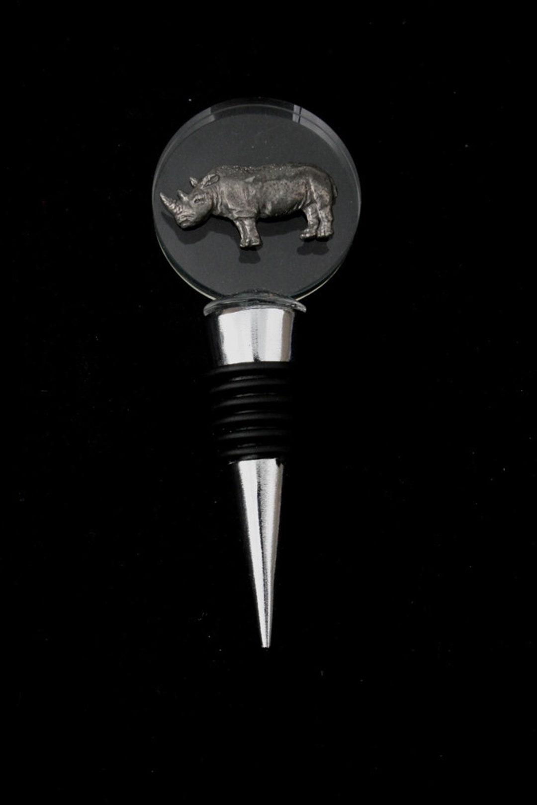 Rhino Glass and Metal Red Wine or Whisky Bottle Stopper Cork - Etsy