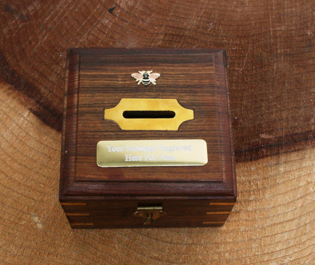 Bee Enamel Money Box Chest With Personalised Free Engraving Birthday ...