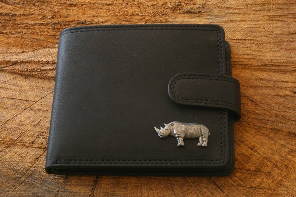 Rhino Leather Wallet Brown or Black Leather Safari Christmas Christmas ...