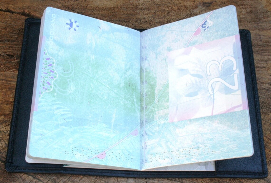 T-rex Whole Real Leather Passport Case RFID Black or Burgundy | Etsy