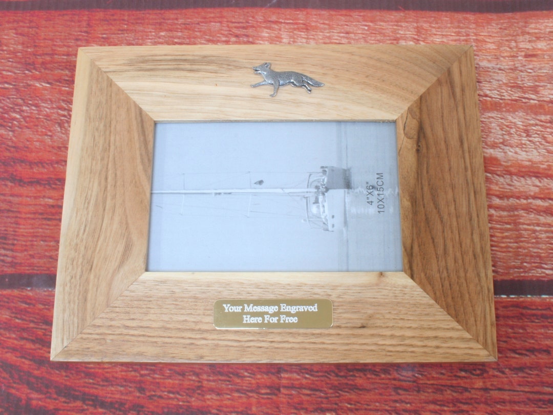 Fox Running Wooden Photo Picture Frame Father's Day Gift Landscape or ...