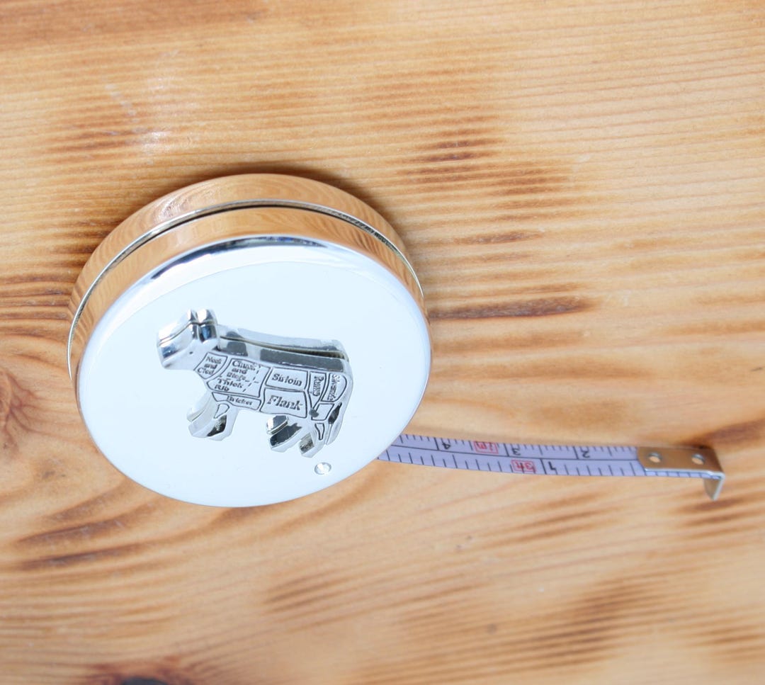 Butchers Animals Silver Plated 1 Meter Tape Measure Free Engraving Cow ...
