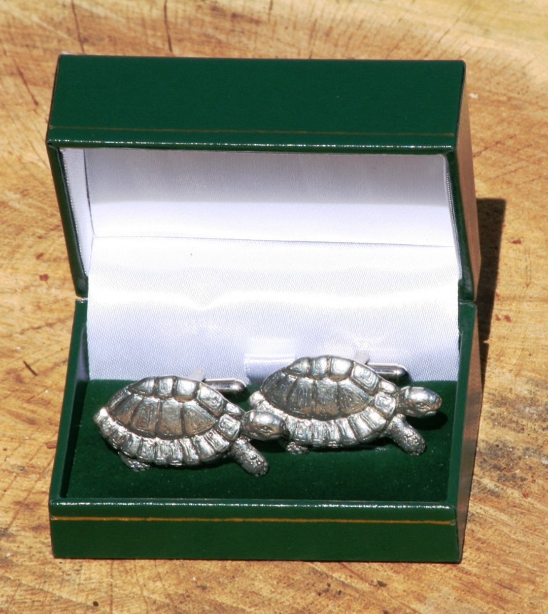 Tortoise Cufflinks Pewter UK Handmade Turtle Nature Fathers Day Gift ...