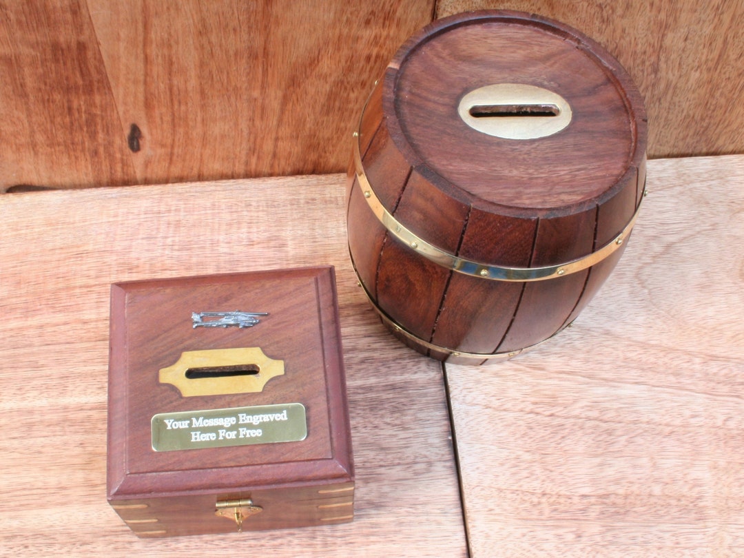 Helicopters & Rotors Wooden Money Box Chest or Money Barrel With ...