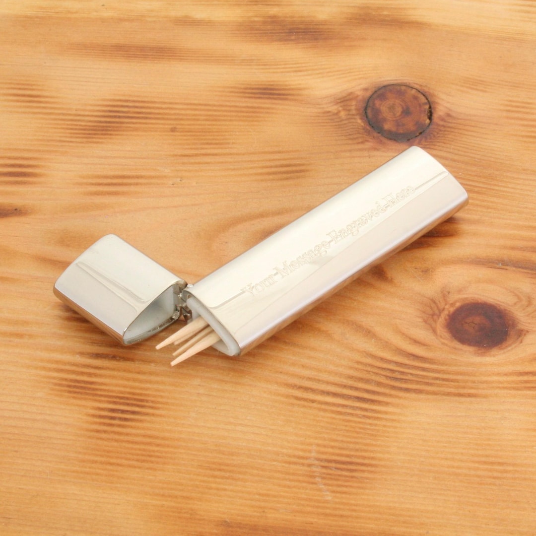 Personalised Travel Toothpick Holder With Free Engraving - Etsy
