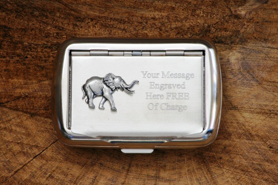 Elephant Hand Rolling Tobacco Cigarette Tin Safari Personalised Free ...
