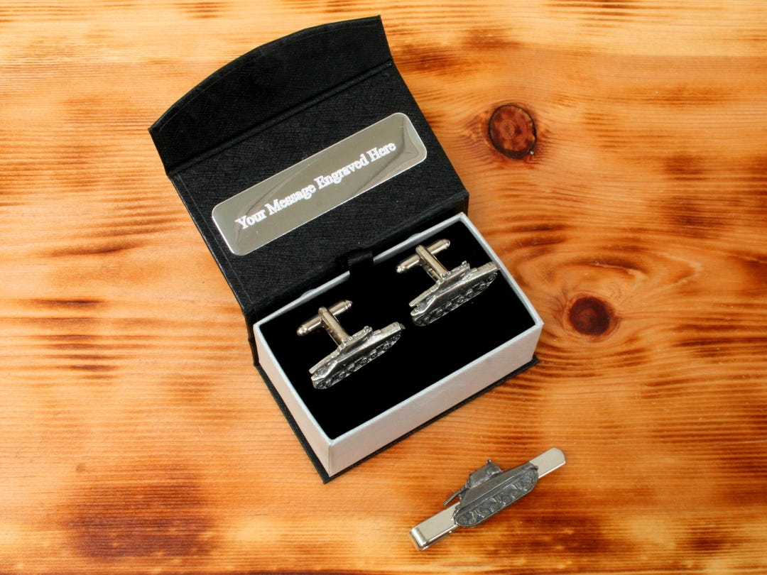 Army Tanks Cufflinks and Tie Clips Pewter UK Handmade Panzer Sherman ...