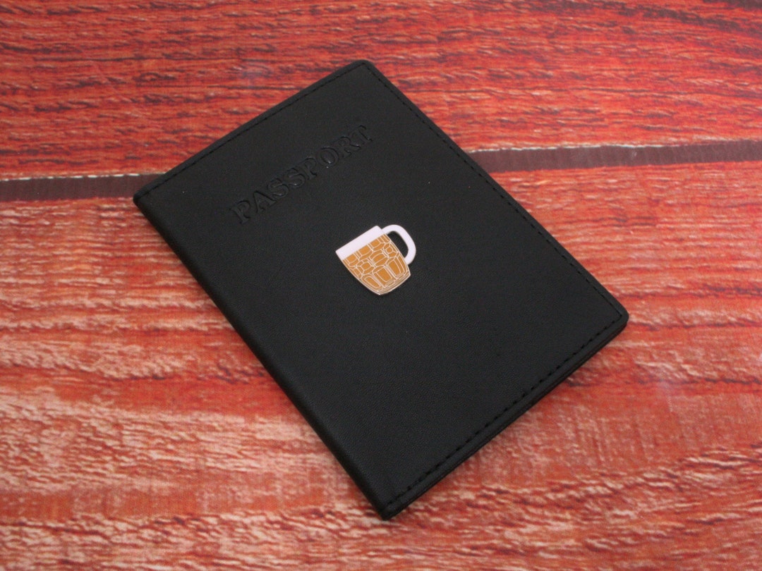 Drinking and Smoking Real Leather Passport Case Black RFID Travel Case ...