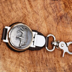 Wild Boar Hog Brown Leather Fob Watch Clip on With Pewter Front 035 Fw ...
