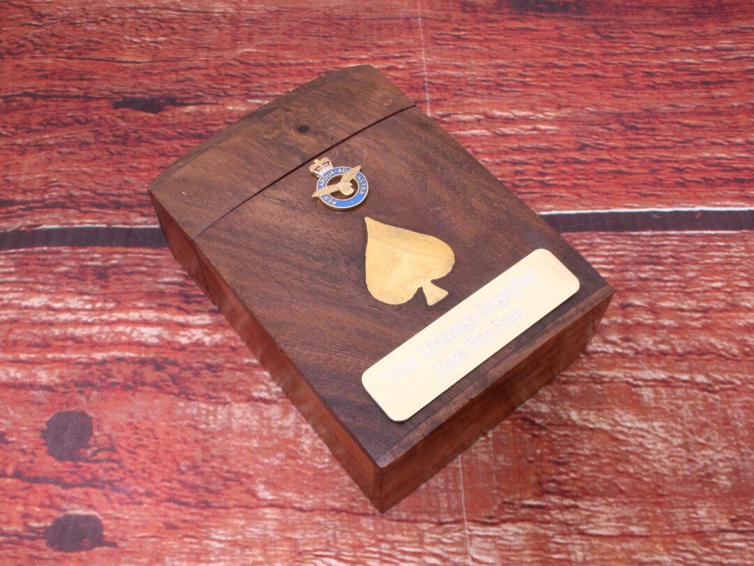 RAF Regiments Wooden Playing Cards Box Including Playing Cards With ...