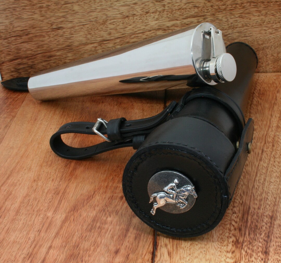 Horse Eventing Saddle Flask and Leather Case Horse Riding Fox Hunting ...