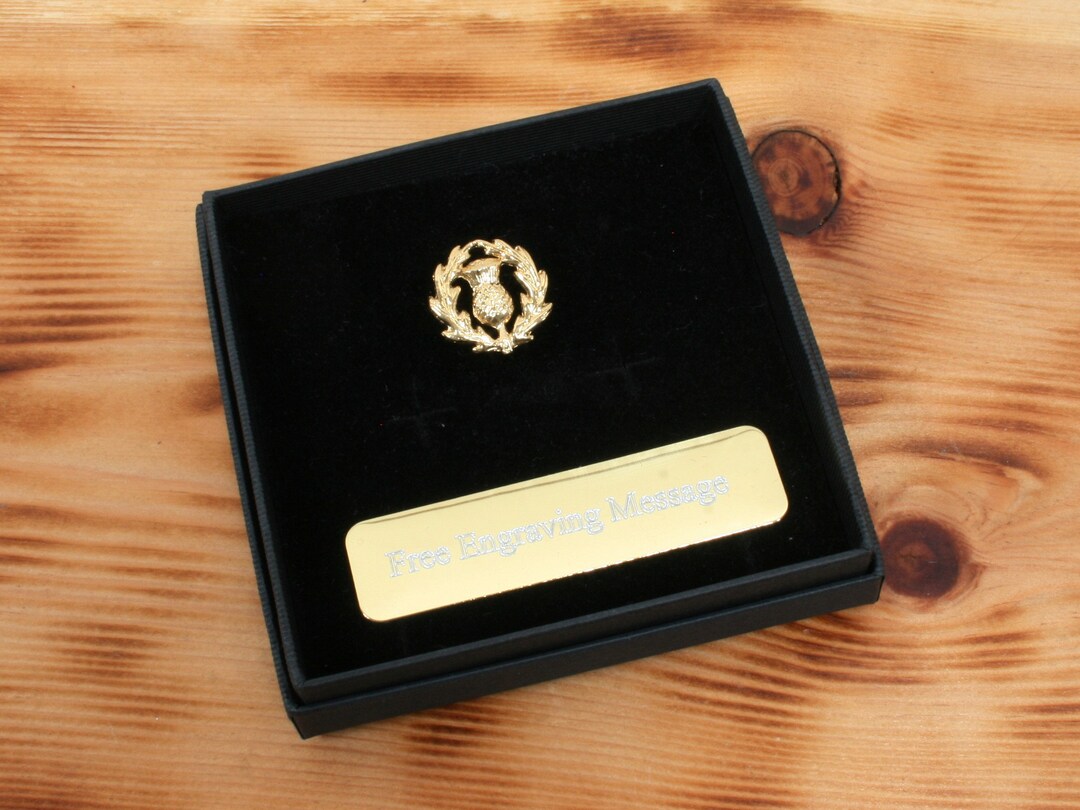Scottish Thistle Gold Plated Pewter Pin Lapel Badge Scotland Birthday ...