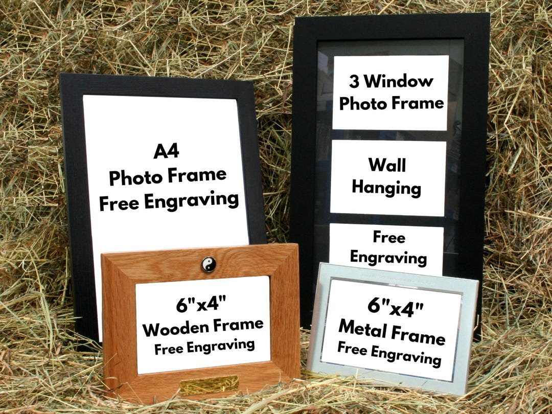 Religious Symbols Personalised Wood or Metal Picture Frame - 4"x6" & A4 ...