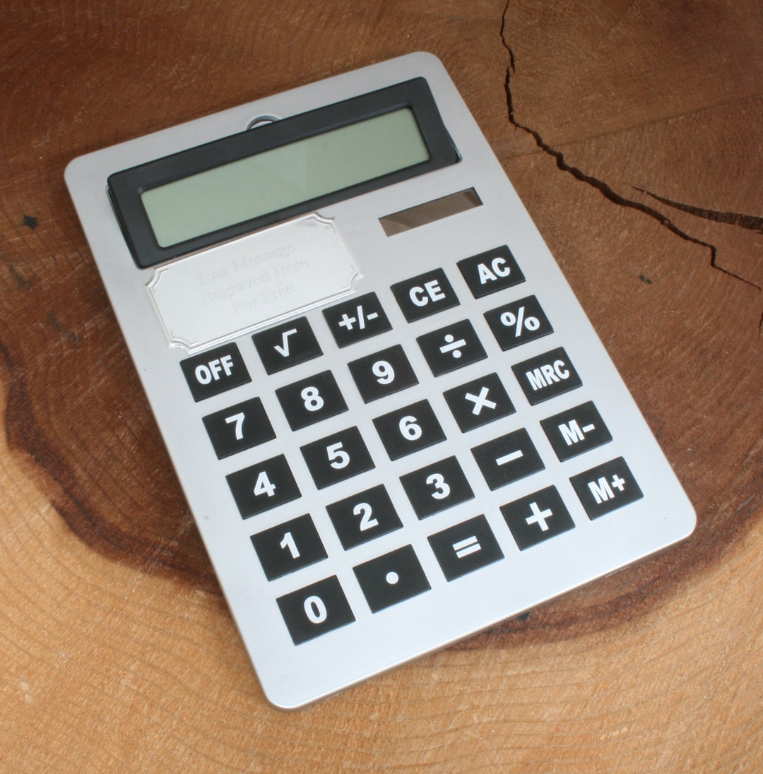 Personalised GIANT Desk Calculator Battery & Solar Powered With ...