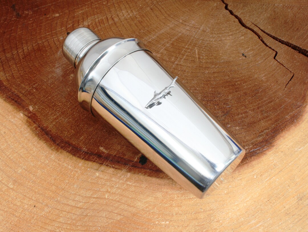Shark Cocktail Shaker Mixer With Built in Strainer Barware Father's Day ...