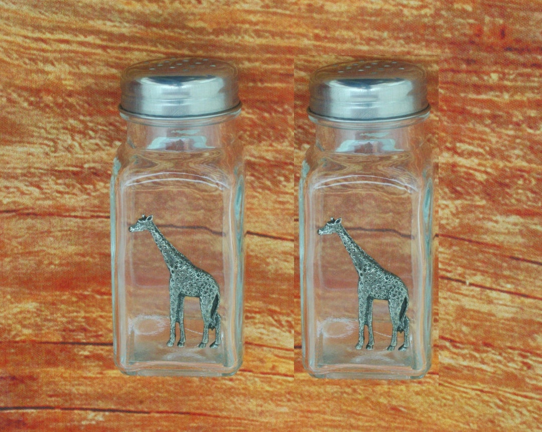 Safari Animals Glass Salt and Pepper Shakers With Screw Top for Home ...