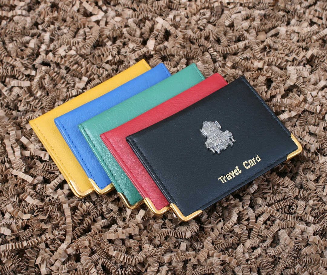 Trains and Railways Bus & Train Pass Wallet ID Holder in Black Leather ...