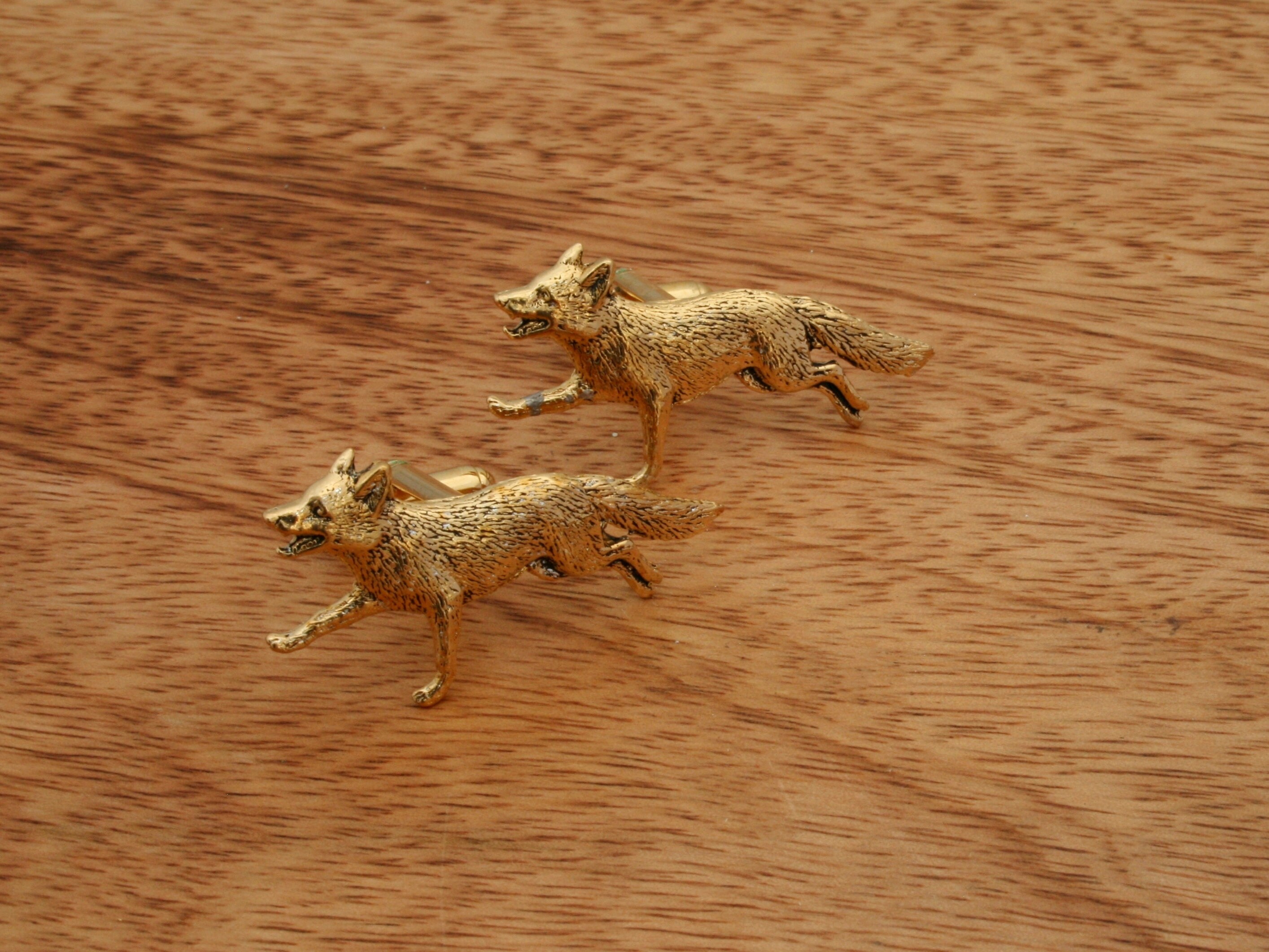 Fox Running Gold Plated Cufflinks UK Handmade Ideal Hunting Birthday ...