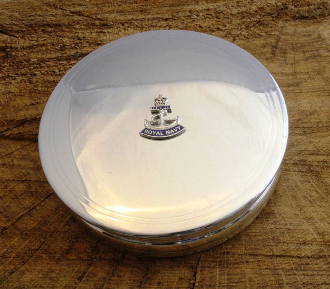 Royal Navy Trinket Jewellery Pewter Box Crown and Anchor Father's Day ...