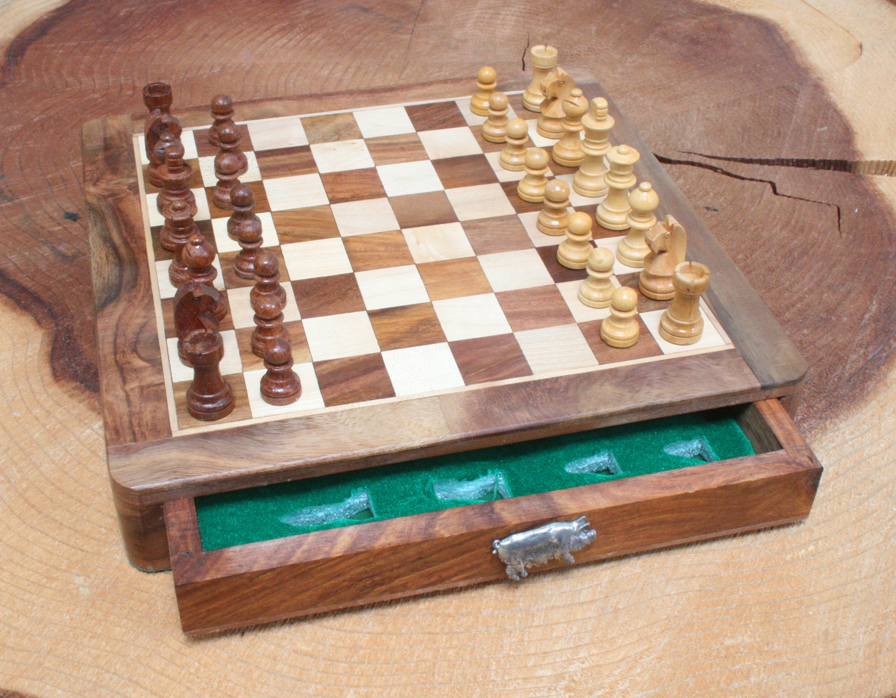 Pig Chess Set Square Magnetic Board With Chess Pieces FREE ENGRAVING ...