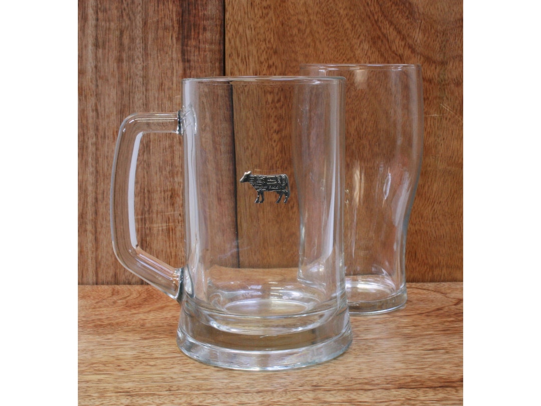 Butchers Animals Pint Glass Lager Glass Ale Glass Tankard or Tulip Cow ...