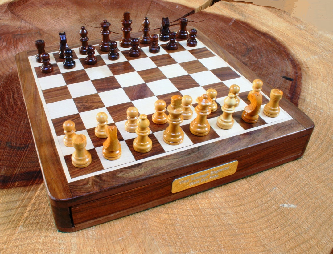 Personalised Chess Set Personalised Free Engraving Square Magnetic 10 ...