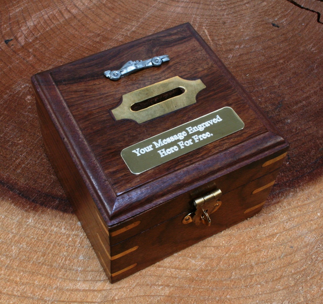 Racing Car Car Wooden Money Box Chest With FREE Engraving Christmas ...